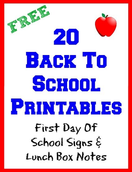 20 Back To School Free Printables First Day Of School Signs & Lunch Box ... 20 Back To School Free Printables First Day Of School Signs & Lunch Box ...