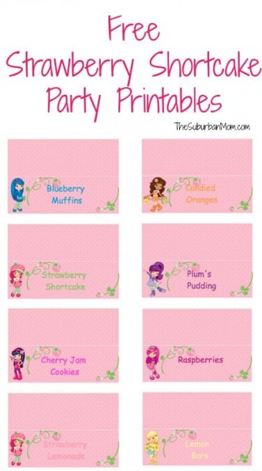 Strawberry Shortcake Food Display Signs - Free Party Printables ...