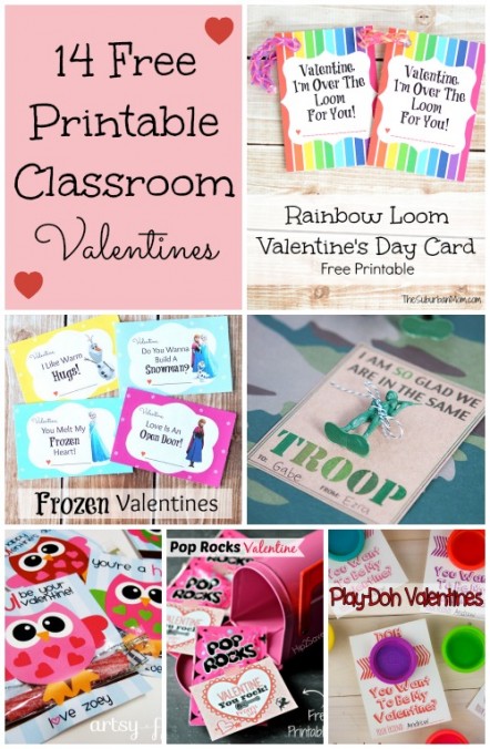 14 Free Printable Kids Classroom Valentines - TheSuburbanMom