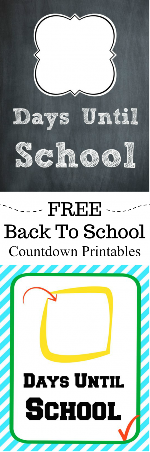 Back To School Countdown Free Printable - The Suburban Mom