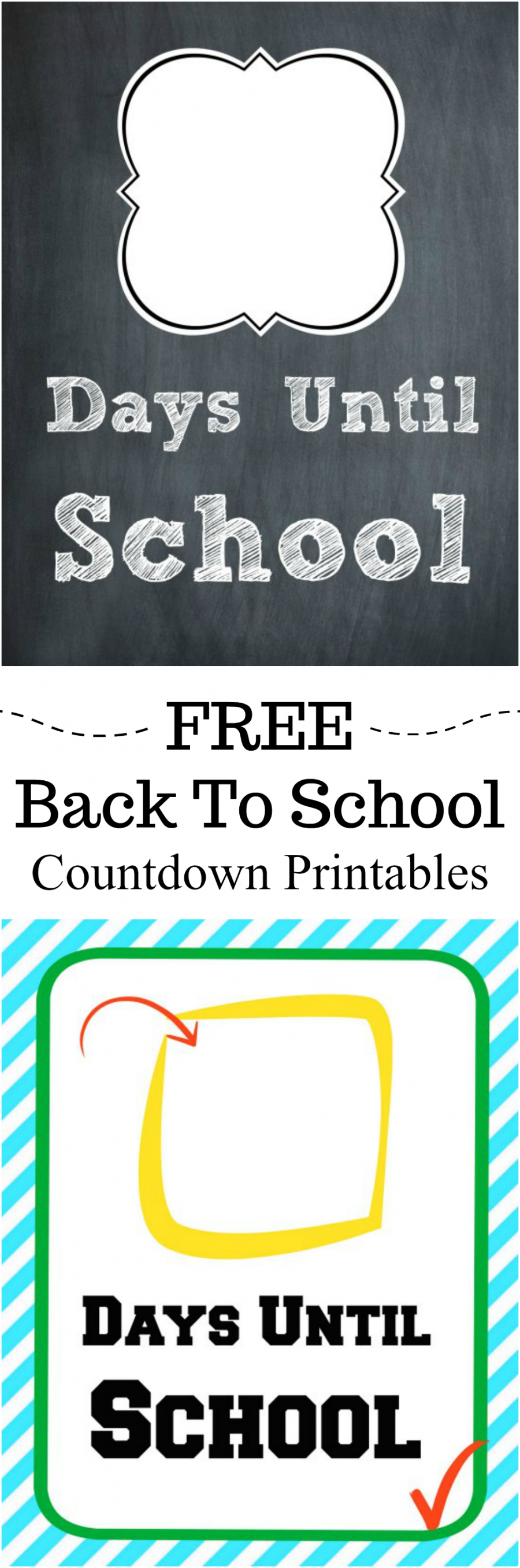 Back To School Countdown Free Printable - The Suburban Mom