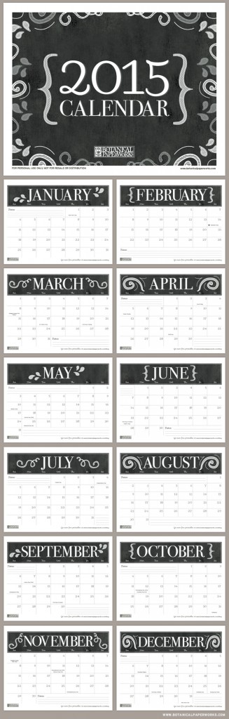 15 Free Printable 2015 Calendars