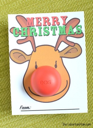 EOS Lip Balm Reindeer Christmas Card Printable - TheSuburbanMom
