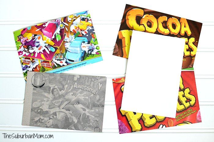 DIY Cereal Box Postcards Craft