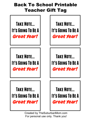 Back To School Printable Teacher Gift Tag