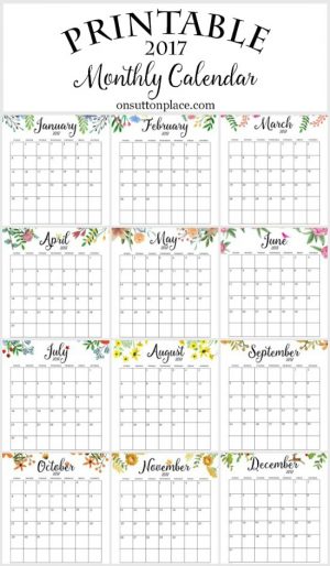 17 Free Printable 2017 Calendars - The Suburban Mom
