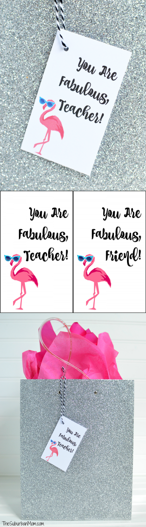 Free Flamingo Printable Fabulous Gift Tag - The Suburban Mom