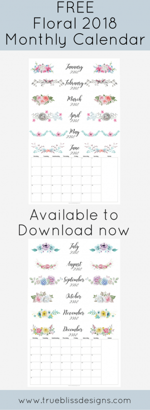 Free 2018 Calendar Printable For Download - The Suburban Mom