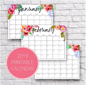 19 Free Printable 2019 Calendars - The Suburban Mom