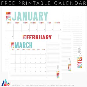 19 Free Printable 2019 Calendars - The Suburban Mom