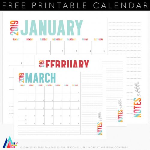 19 Free Printable 2019 Calendars - The Suburban Mom