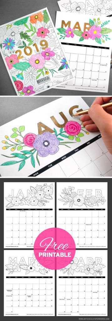 19 Free Printable 2019 Calendars - The Suburban Mom