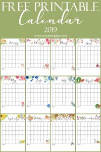 19 Free Printable 2019 Calendars - The Suburban Mom