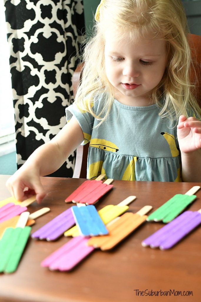 Popsicle Stick Popsicles Craft And Matching Game - TheSuburbanMom