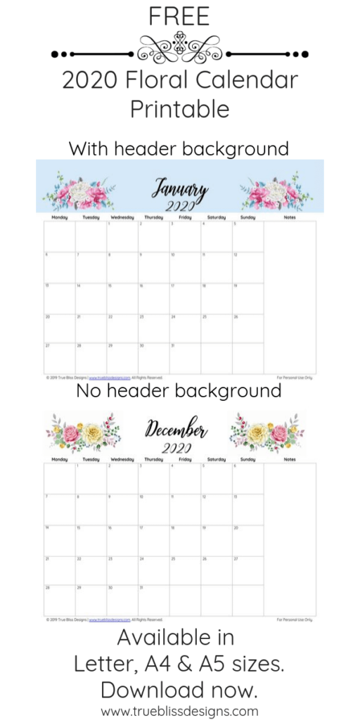 20 Free Printable 2020 Calendars - The Suburban Mom