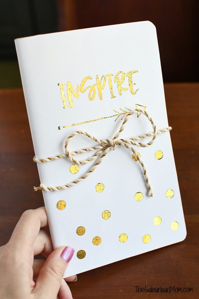 DIY Gold Foil Notebook Project - The Suburban Mom