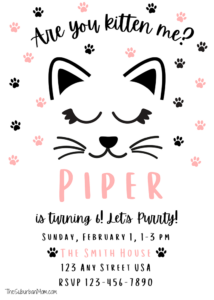 Cat Adoption Birthday Party Ideas, Printables, Favors And More