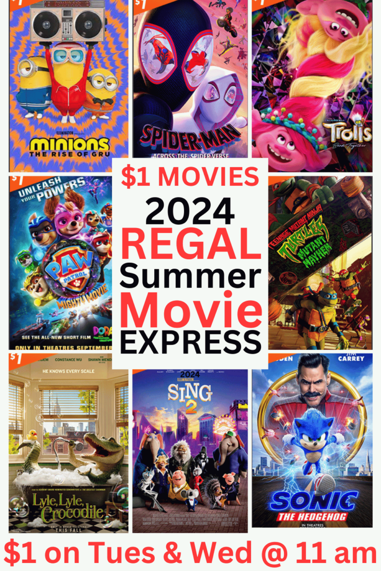 Regal Summer Movie Express 2024 $1 Movie Schedule